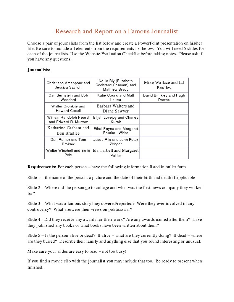 Famous Journalists PowerPoint Guide | PDF | World Wide Web | Internet & Web