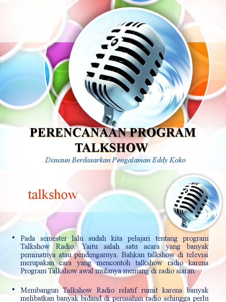 Perencanaan Program Talkshow | PDF | Seni