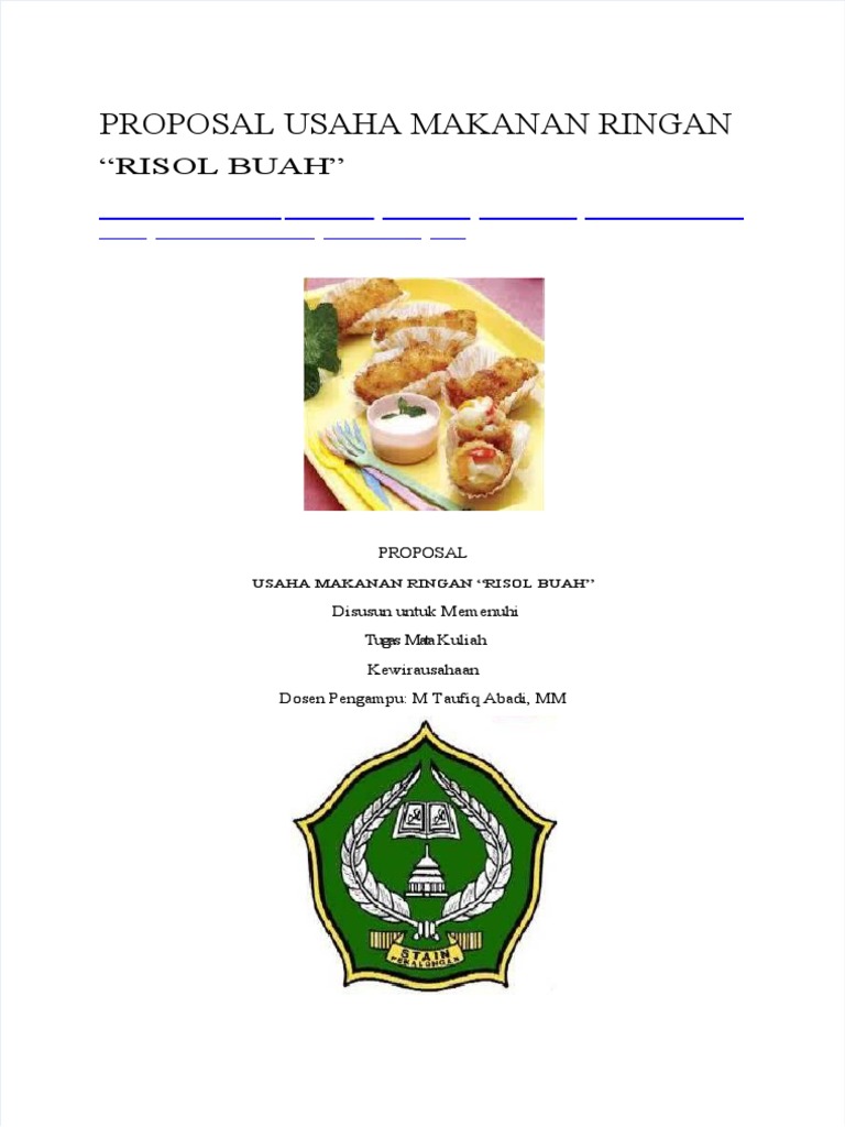 Risol Buah: Proposal Usaha Makanan Ringan Berbahan Buah | PDF