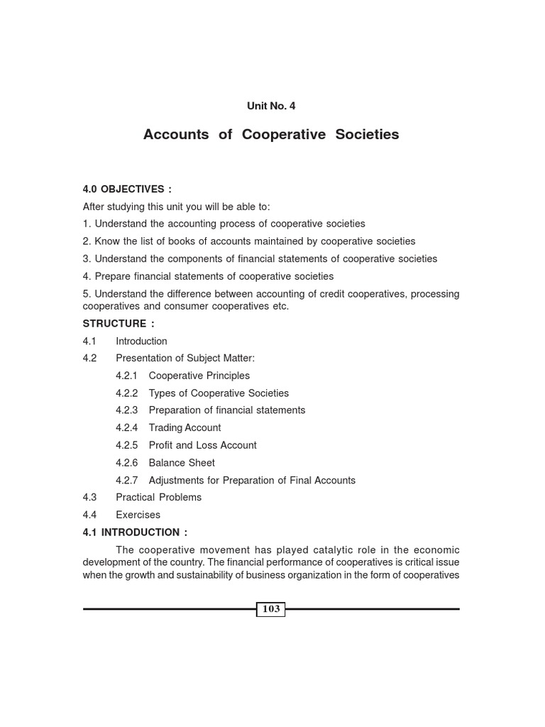 Accounting For Cooperative Societies | PDF | Debits And Credits | Cooperative