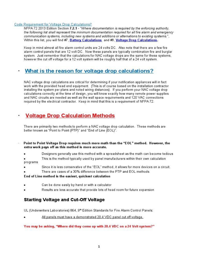 Fire Alarm ALL Calculations (DB, CD, VOLTAGE DROP ETC) | PDF | Resistor | Voltage