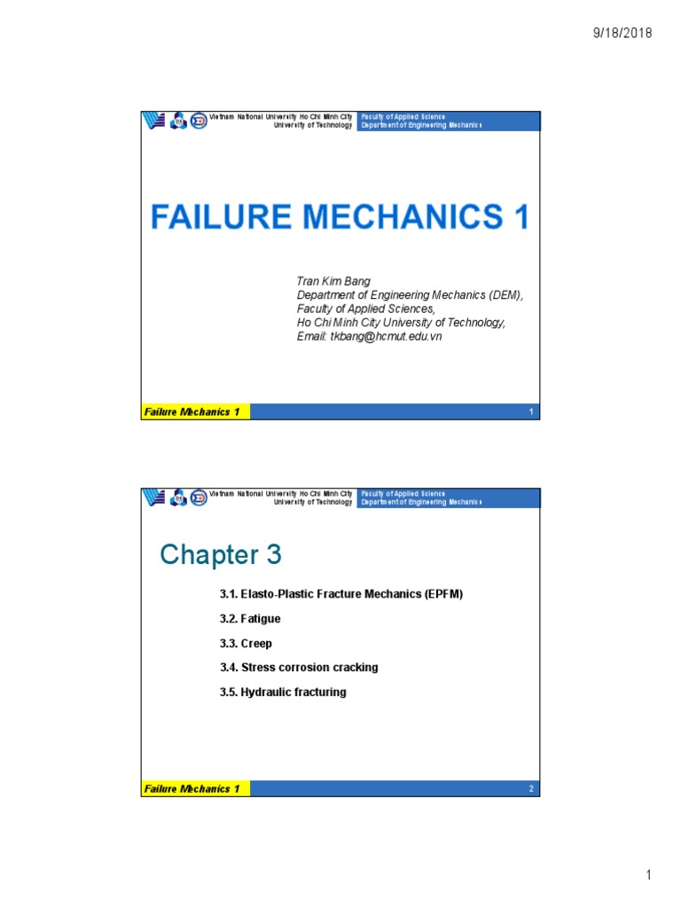 Chapter 3 - Failure Mechanics 1 | PDF | Fatigue (Material) | Fracture Mechanics