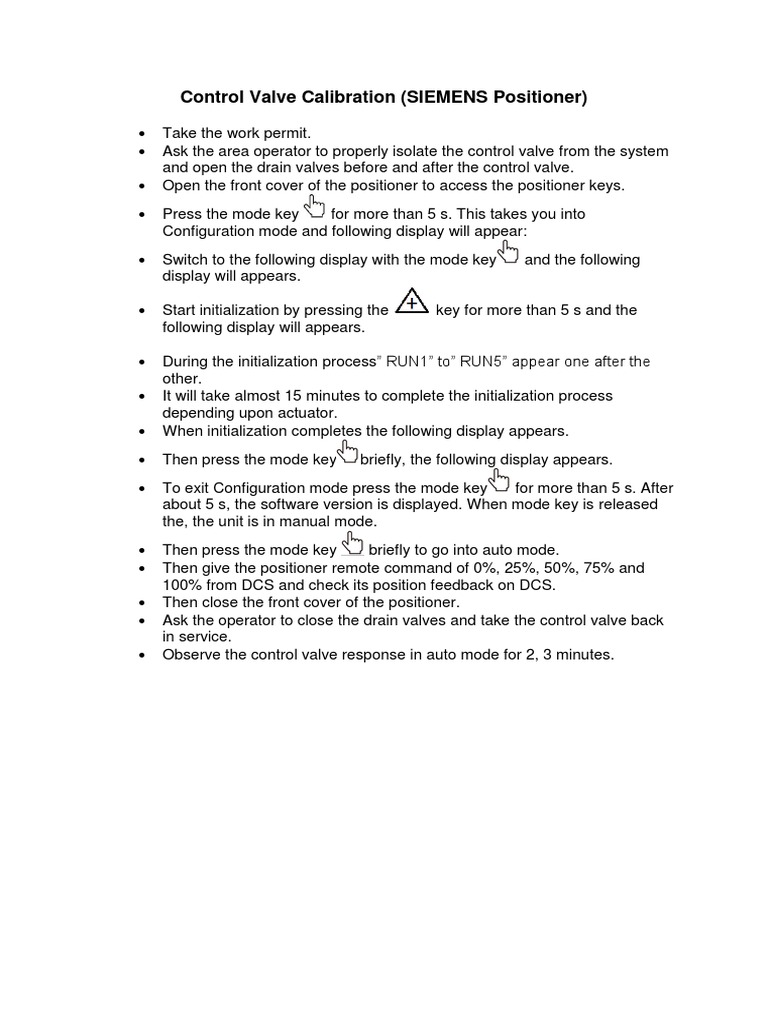 Control Valve Calibration (SIEMENS Positioner) | PDF