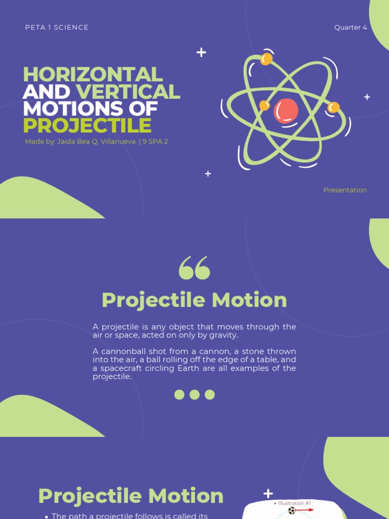 Horizontal and Vertical Motions of Projectile | PDF | Projectiles ...