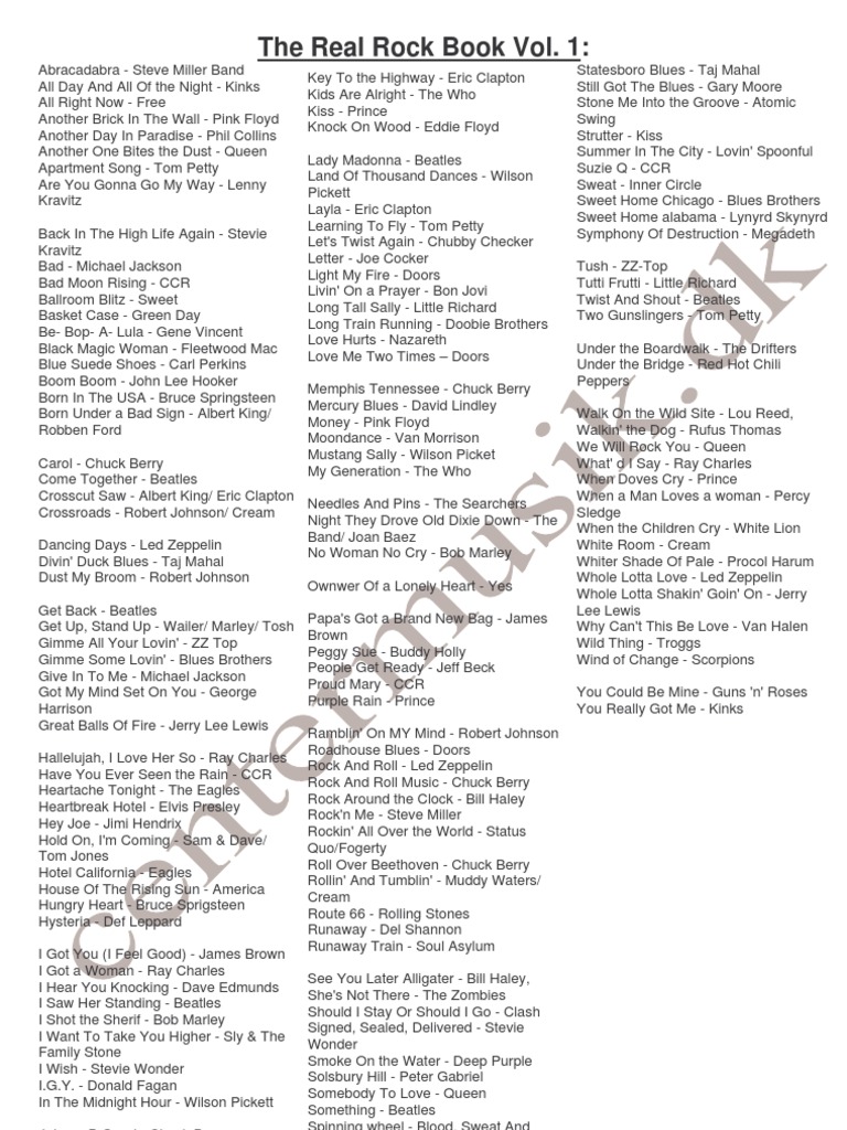 The Real Rock Book Vol 1 | PDF | Rock Music | Blues