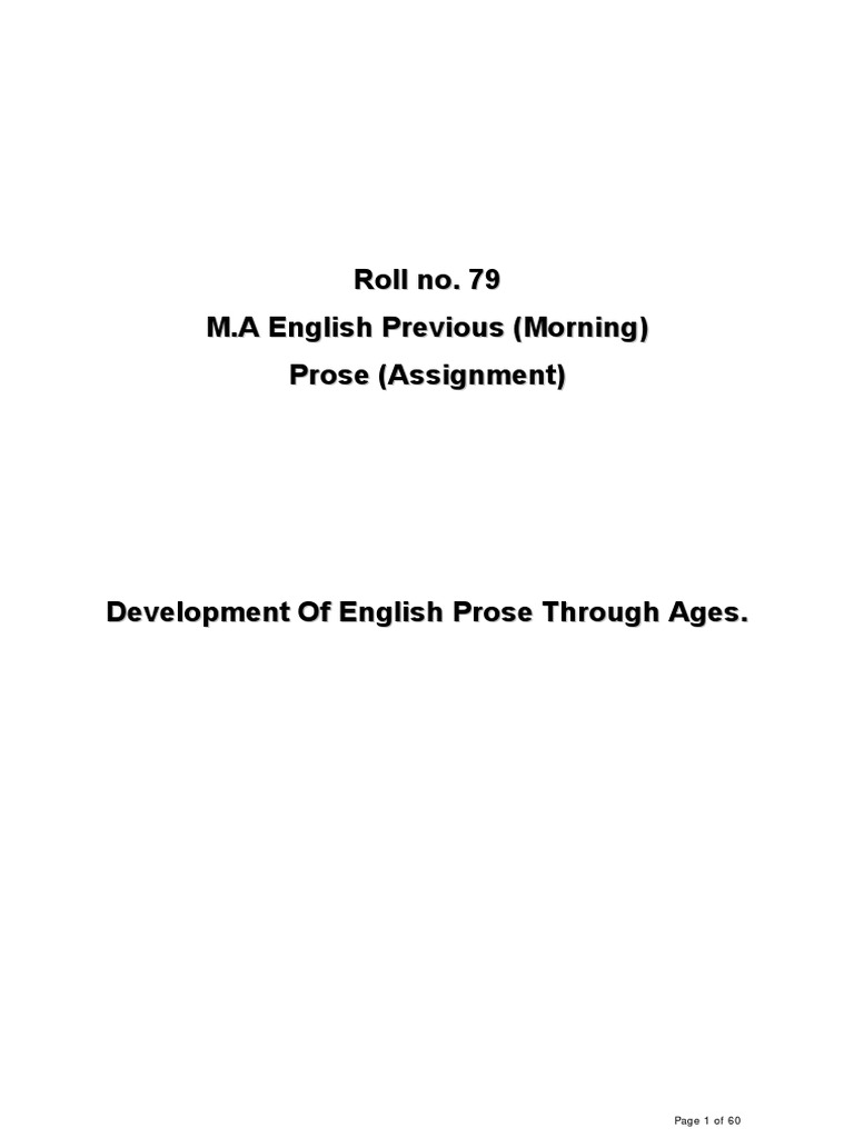 Evolution of English Prose Through Ages | PDF | Anglo Saxons | Novels