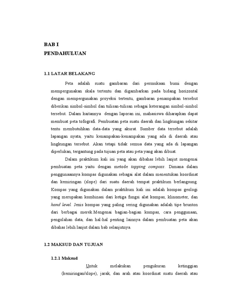 Pembuatan Peta Topografi Menggunakan Metode Tapping Compass | PDF