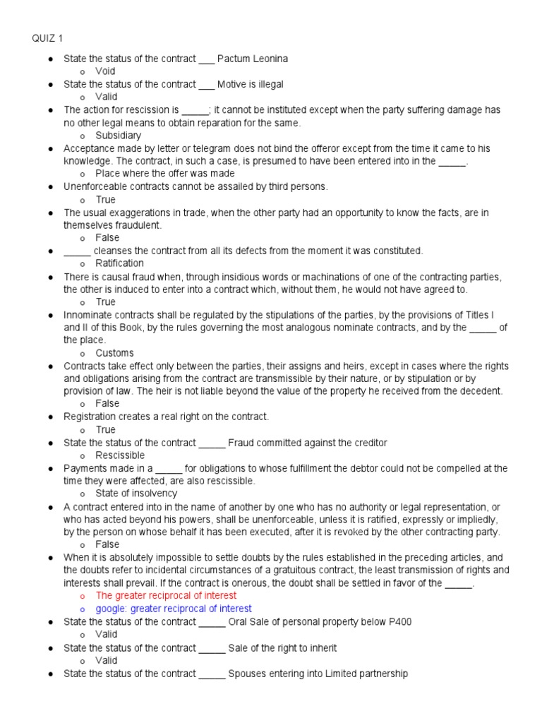 Buss Law II Quiz Compilation 1 | PDF | Mortgage Law | Sales