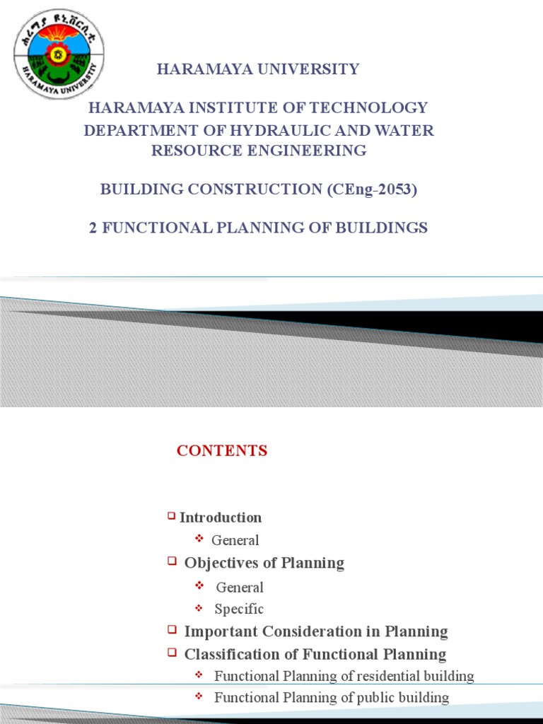 Chapter-2 Functional Planning of Buildings | PDF