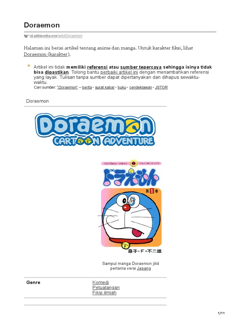 Sejarah dan Karakter Doraemon | PDF