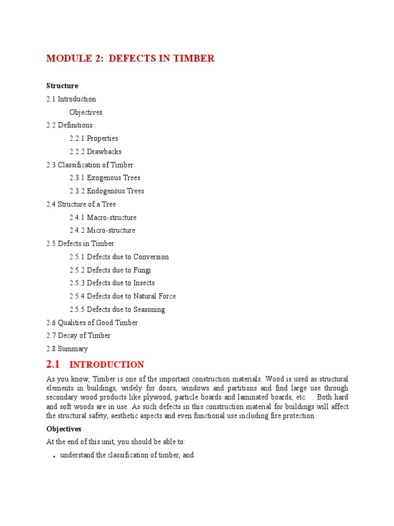 Defects in Timber | PDF | Wood | Lumber