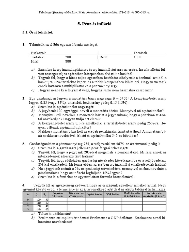 Makro GY5 Penz Es Inflacio | PDF