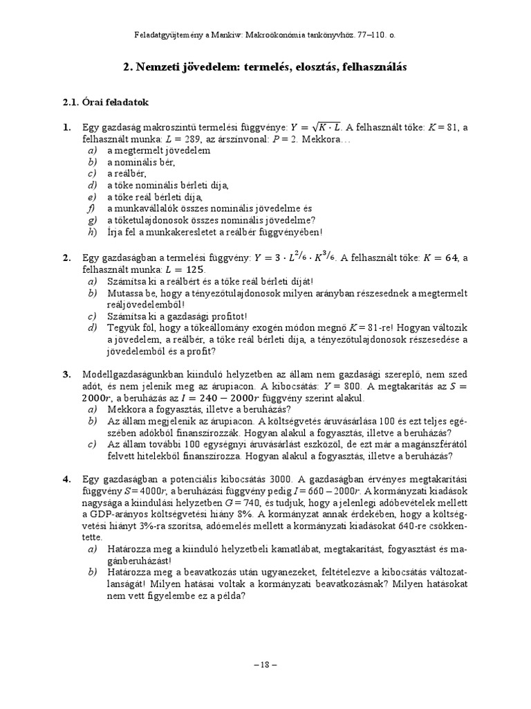 Makro GY2 Nemzeti Jovedelem | PDF