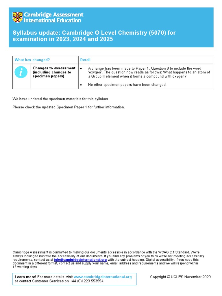 2023 2025 Syllabus Update | PDF