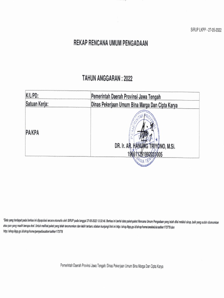 Rup 2022 TTD 1 | PDF