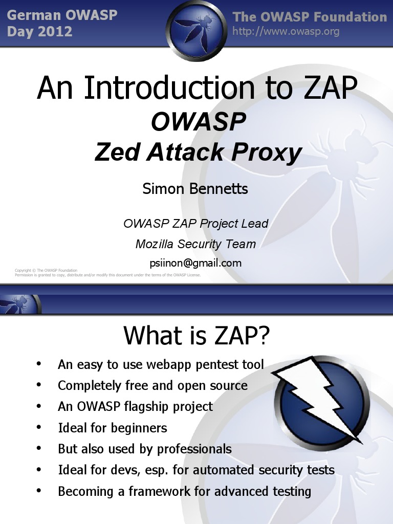 Zed_Attack_Proxy_-_Simon_Bennetts | PDF | Proxy Server | Web Application