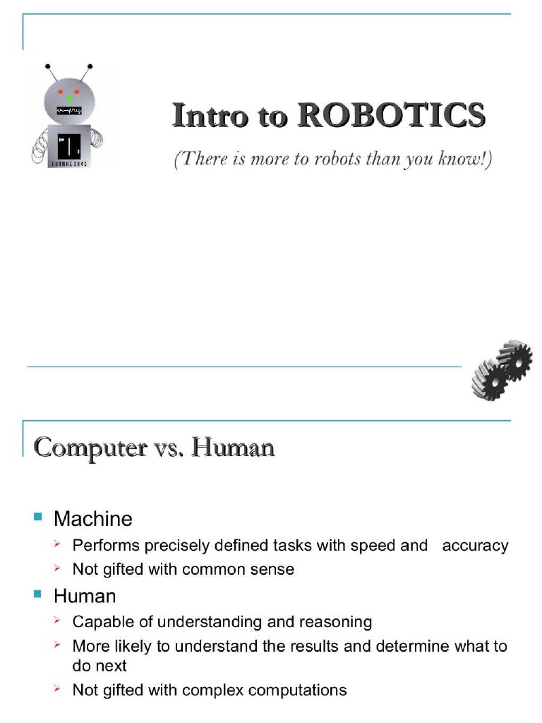 Basics of Robotics Presentation | PDF