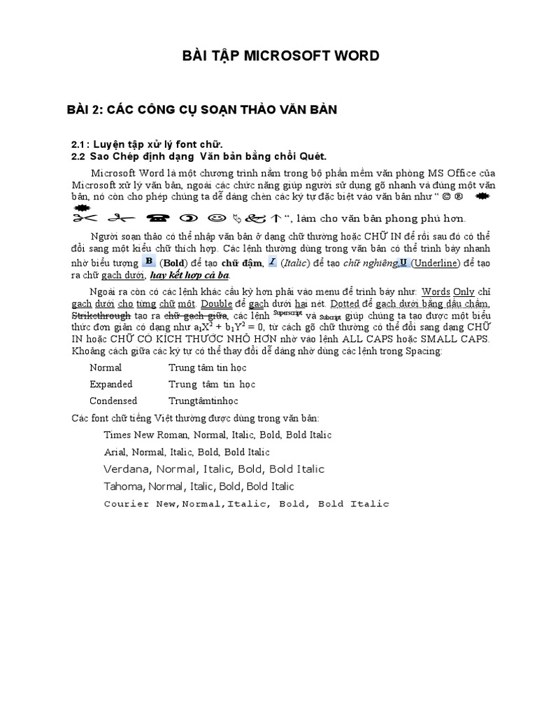 1.bai Tap Word1 - Boder - Dropcap - Table. | PDF