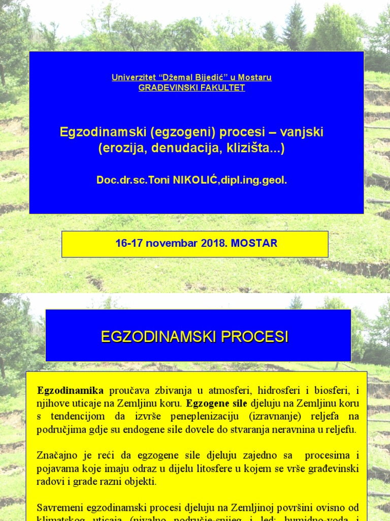 Egzodinamski Procesi I | PDF
