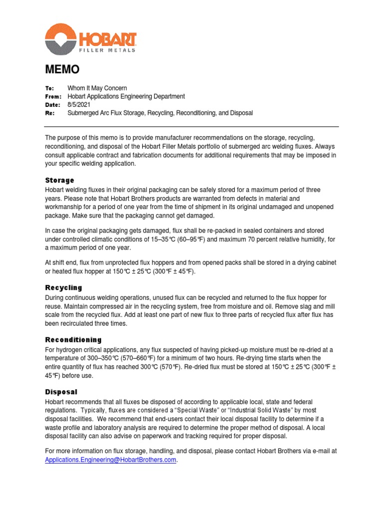 Flux_Storage_Handling-1 | PDF | Waste Management | Welding