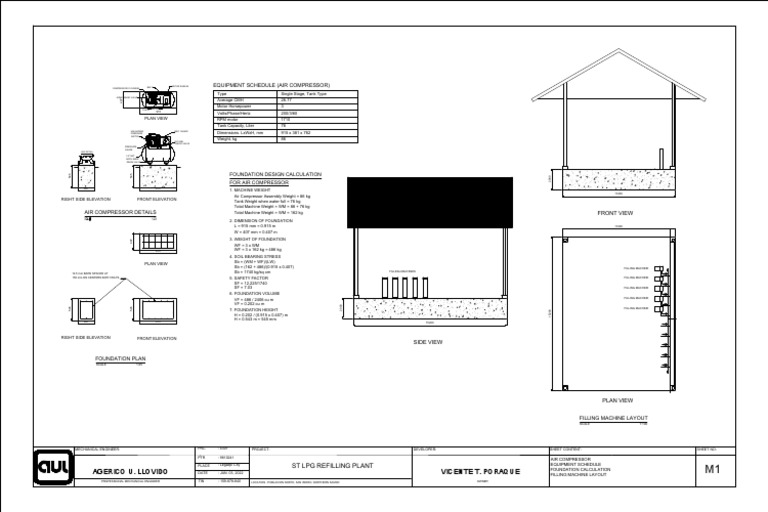 Design and Specifications for an Air Compressor Foundation | PDF ...