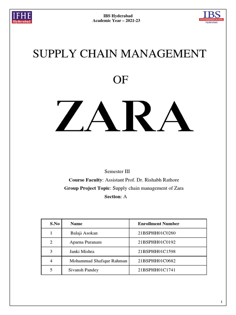 Supply Chain Management of ZARA | PDF | Inventory | Logistics
