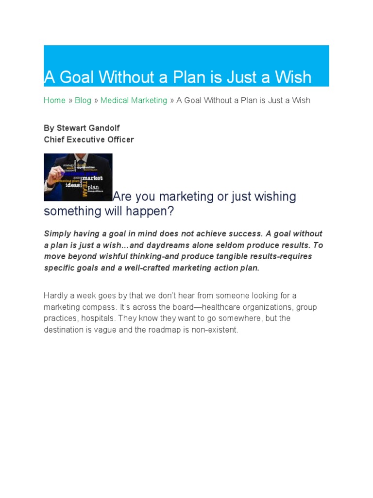 Medical Marketing: From Goals to Plans | PDF