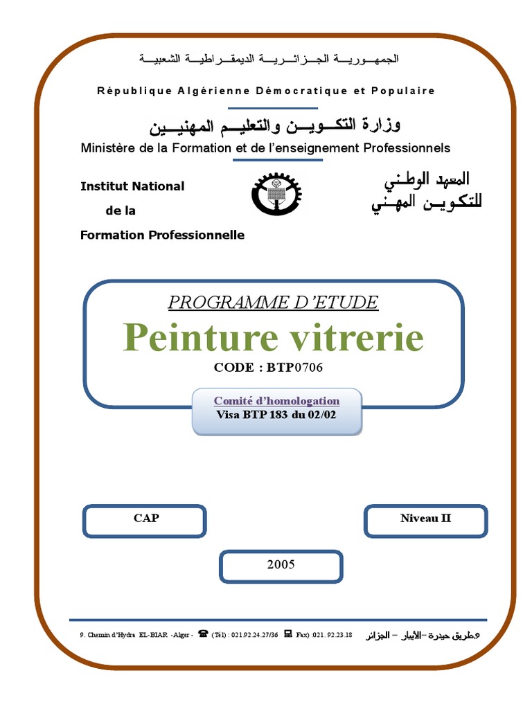Programme CAP Peinture Vitrerie | PDF | Peinture | Dessin