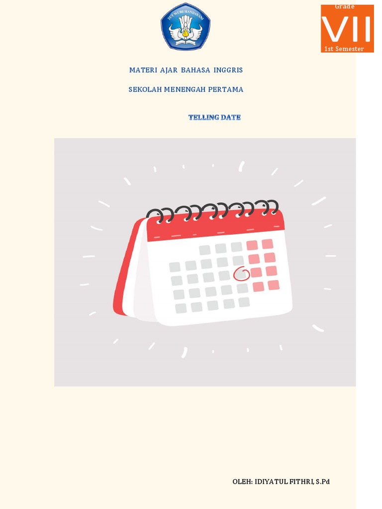 Materi Ajar Bahasa Inggris Telling Date | PDF