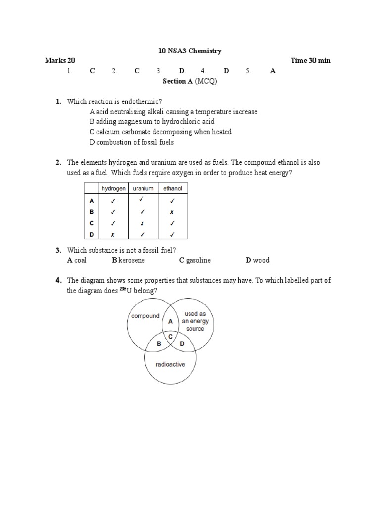 Chemistry Exam: Endothermic vs Exothermic | PDF | Chemical Reactions ...