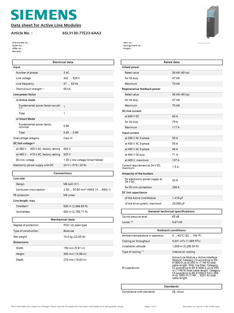 6SL3130 7te23 6aa3 | PDF | Power Supply | Alternating Current