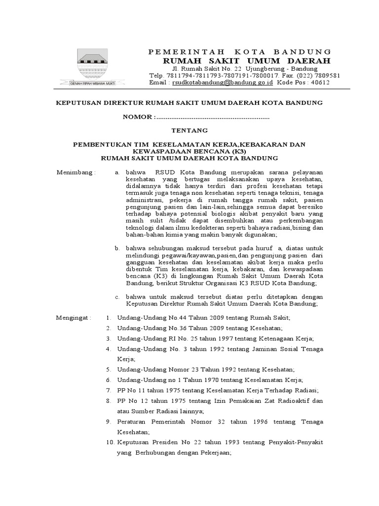 SK Tim K3RS - REVISI | PDF | Pengembangan Diri