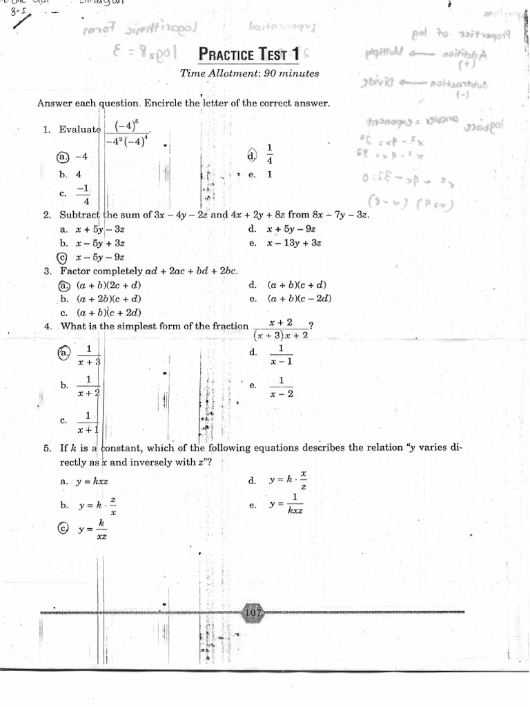 Algebra Geometry Practice Questions | PDF