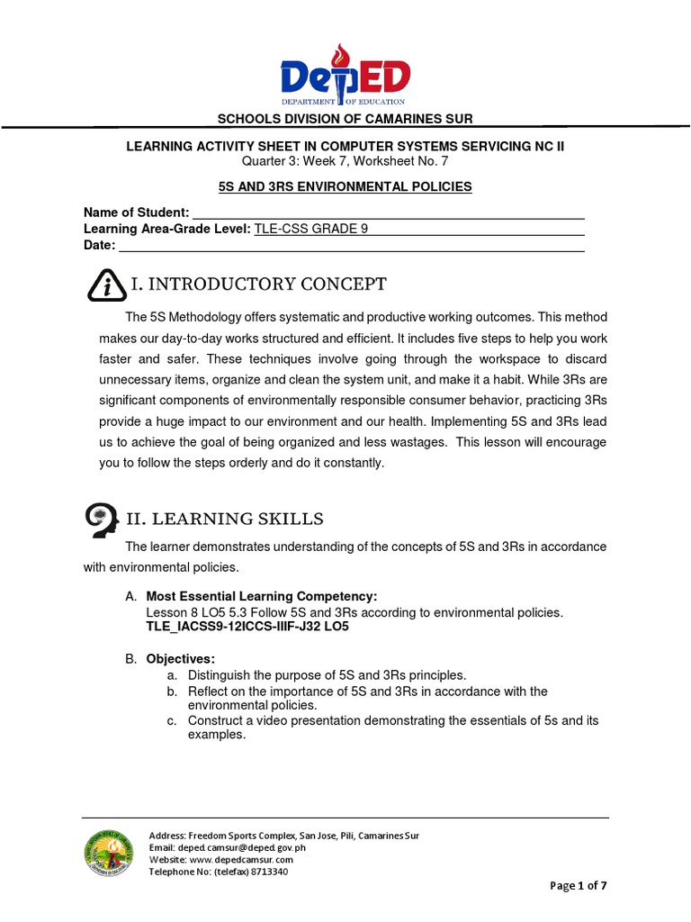 CSS Grade 9 Q3 LAS7 | PDF | Recycling | Learning