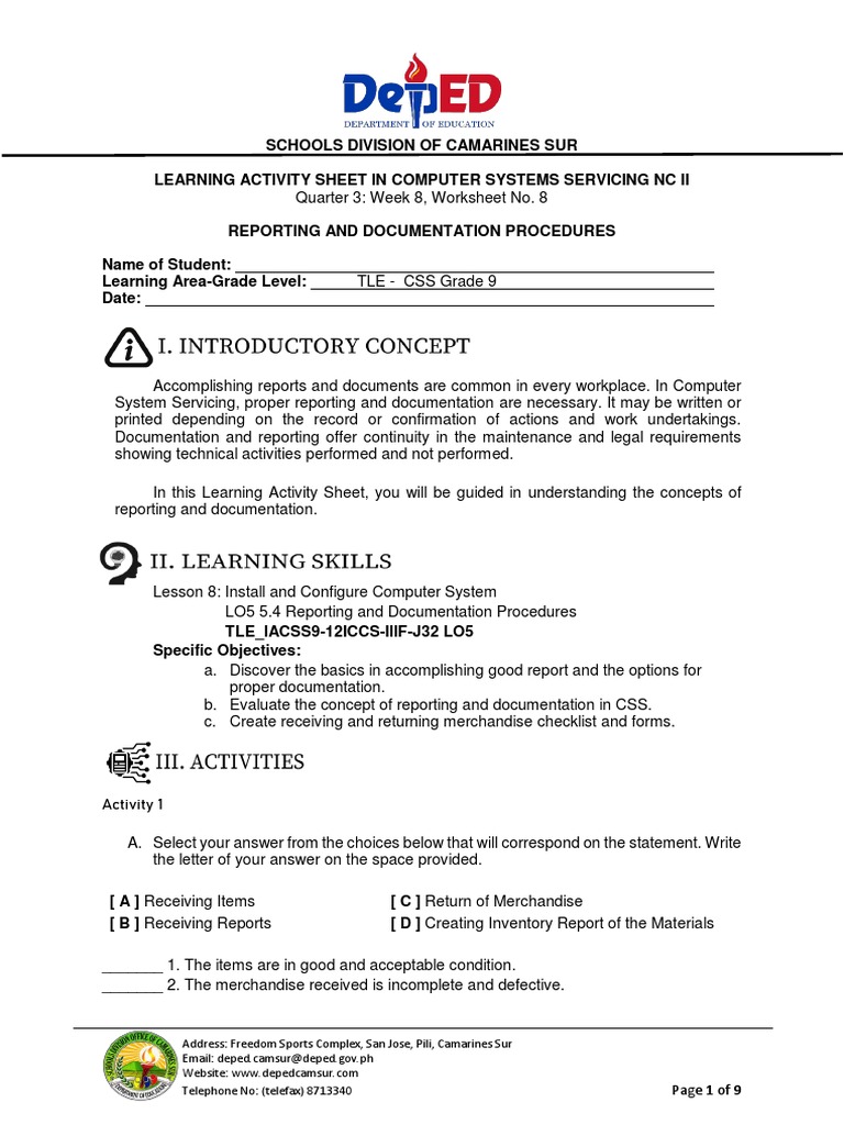 CSS-Grade-9-Q3-LAS8 | PDF | Documentation | Software