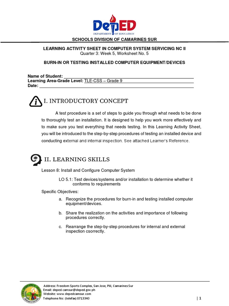 CSS Grade 9 Q3 LAS5 | PDF | Usb | Computer Keyboard