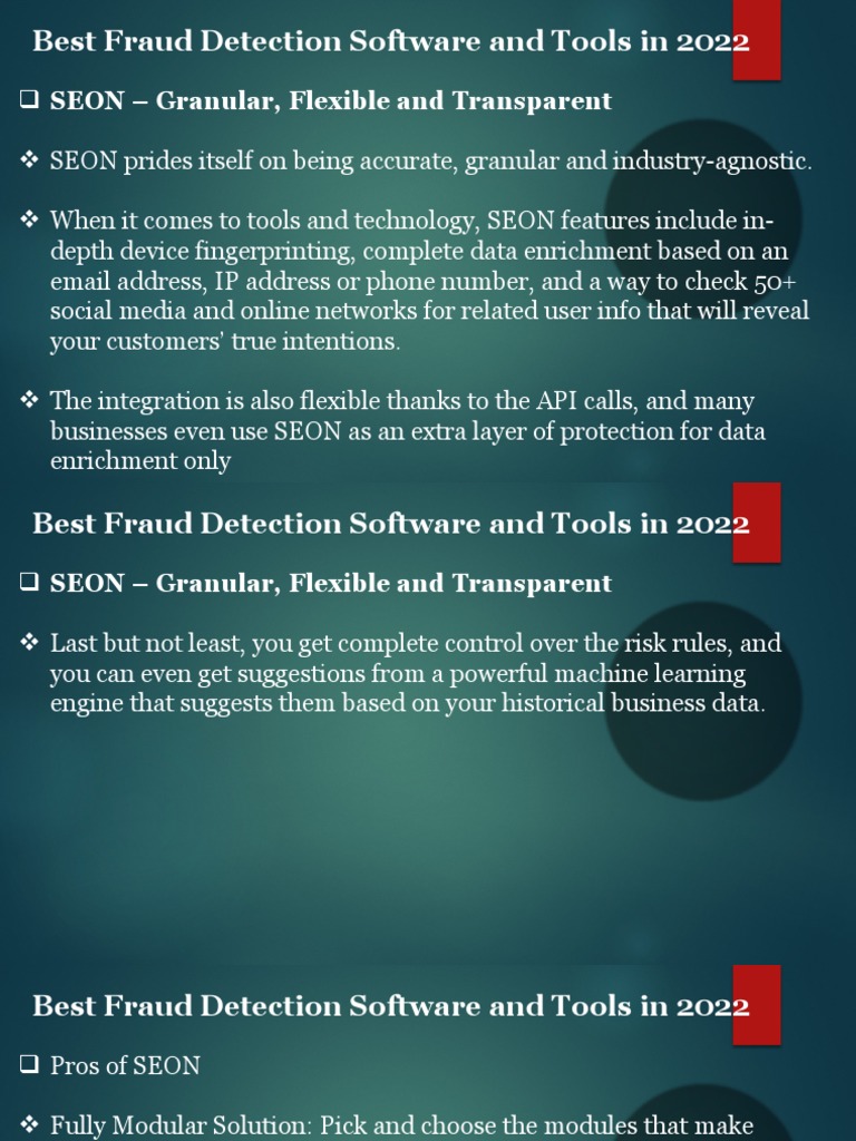 Fraud Detection Software and Tools | PDF | Authentication | Security