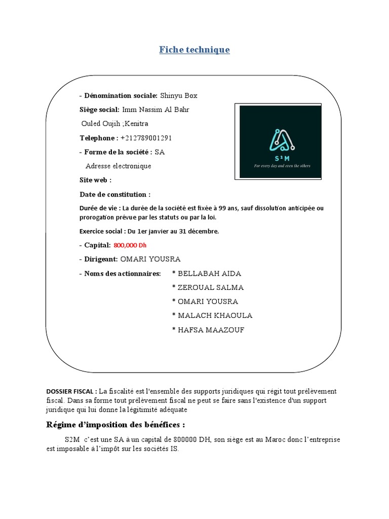 Dossier fiscal et juridique de S2M SA | PDF | Business | Taxe sur la ...