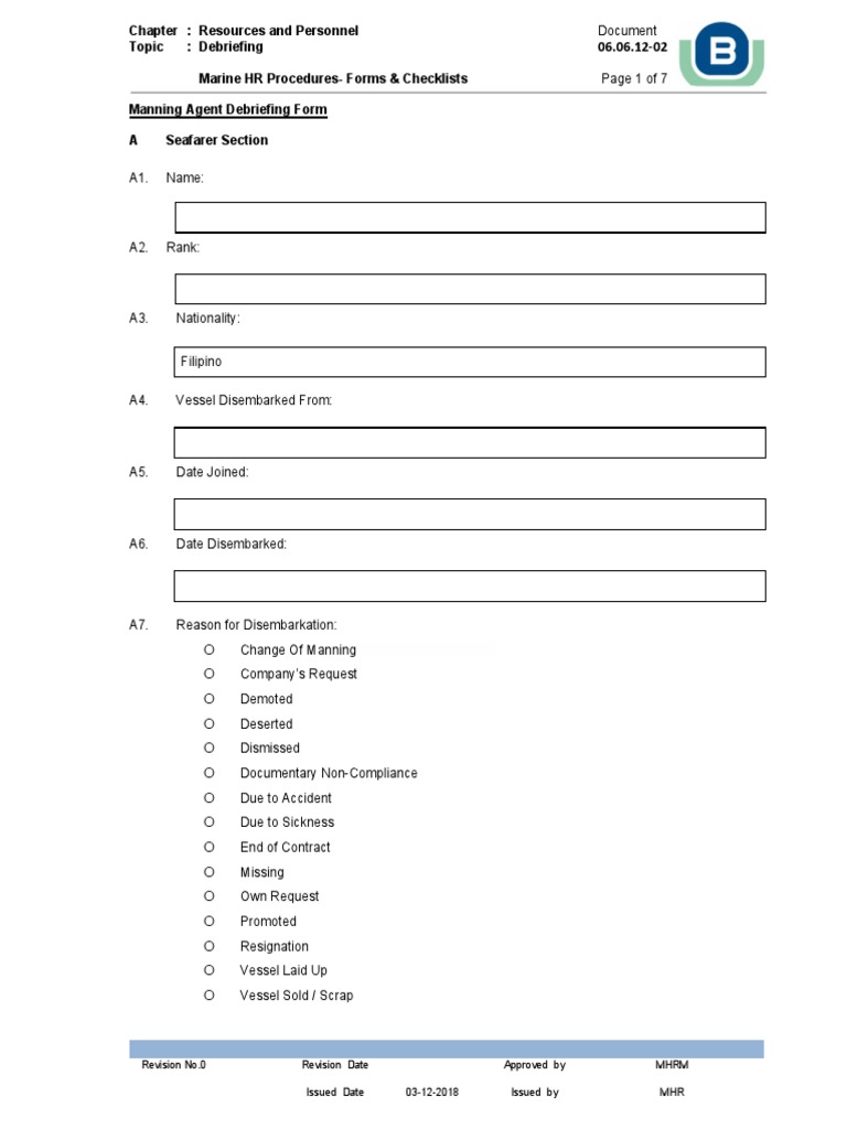 Offsigners Debriefing Form 2 | PDF