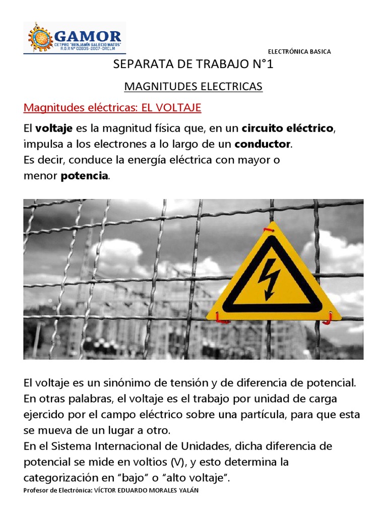 01 Magnitudes Electricas | PDF | Electricidad | Corriente eléctrica