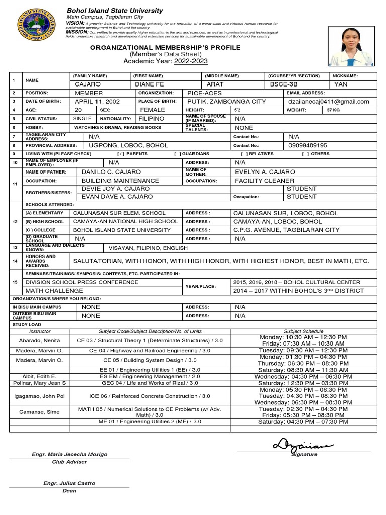 Organizational Membership Profile - 063824 | PDF