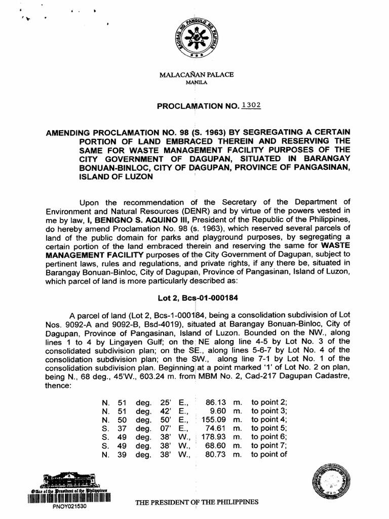 Proclamation No 1302 | PDF