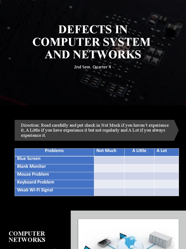 DEFECTS IN COMPUTER SYSTEM AND NETWORKS - Week 10 | PDF | Computer ...