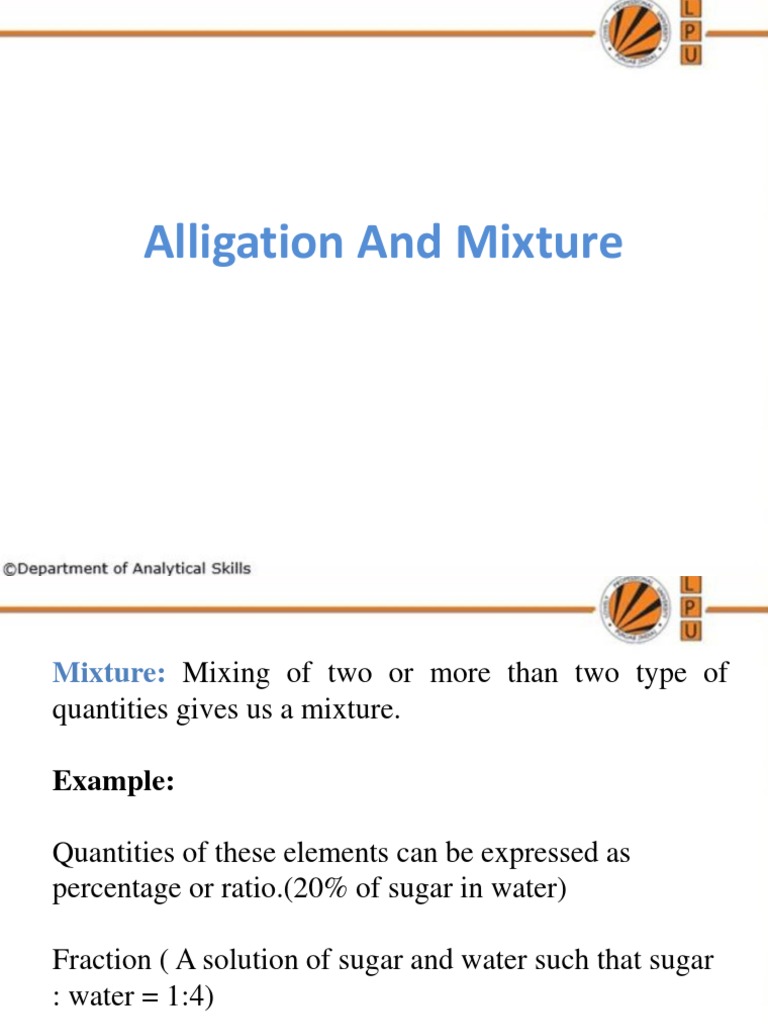 Mixture | PDF | Ratio | Water