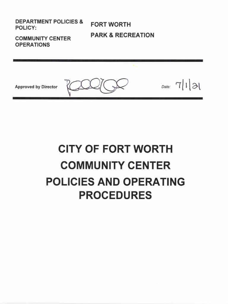 Community Center Operations Policy Signed 07.01.21 | PDF