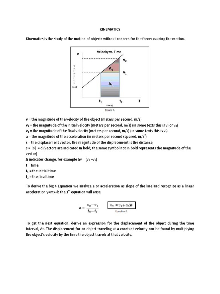 Kinematics Pdf Projectiles Velocity