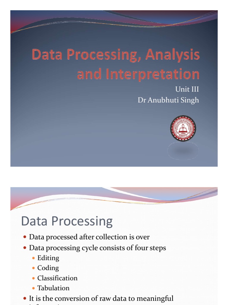 Data Processing Analysing and Interpretation Updated | PDF ...