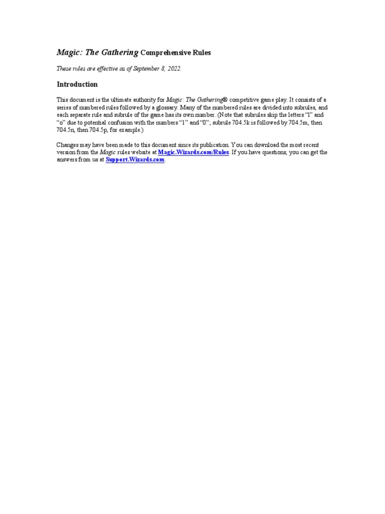 MagicCompRules 20220908 | PDF | Gaming | Leisure