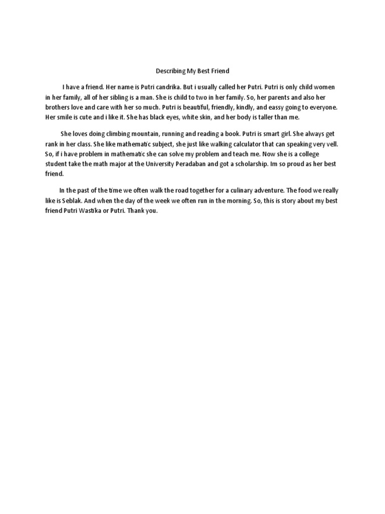 DESCRIBING MY BEST FRIEND | PDF