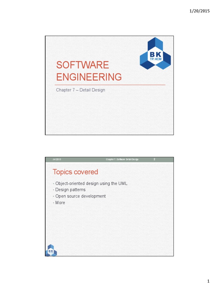 Software Engineering - Chapter 7 - Detail Design - 1004486 | Download Free PDF | Open Source ...